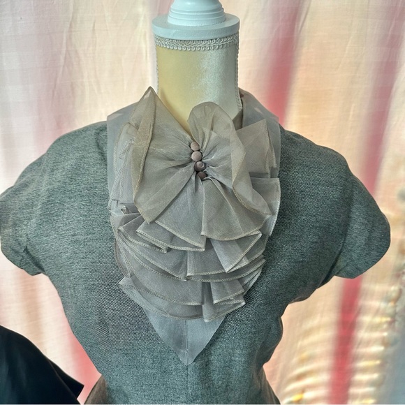 Vintage | Dresses | Vintage 5s Mcm Gray Party Dress Sheath Flamboyant ...